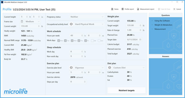 BodyGem And MedGem Analyzer Companion Software – Metabolic Rate Test ...
